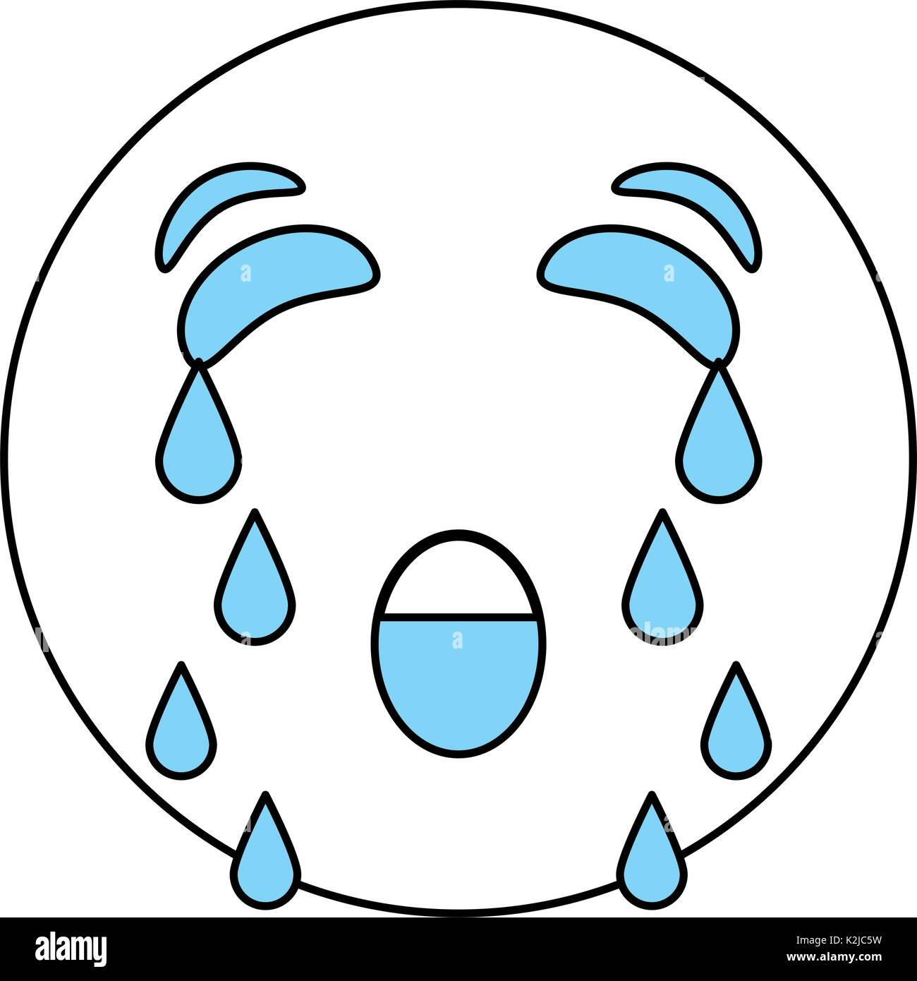 cartoon face crying Emoticon caricature and character theme Isolated ...