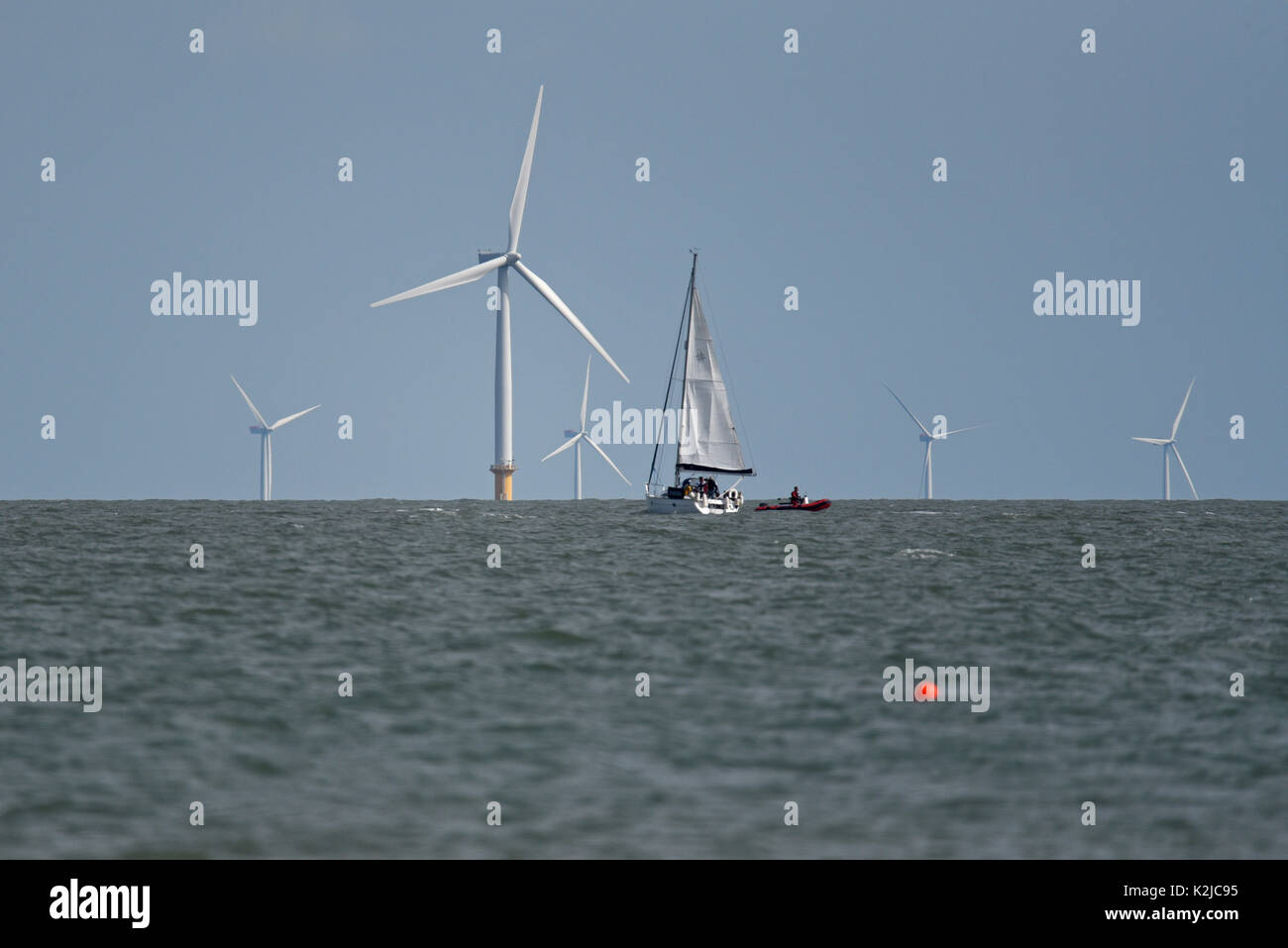 Gunfleet Sands Offshore Wind Farm near Clacton, Essex, in the Thames ...