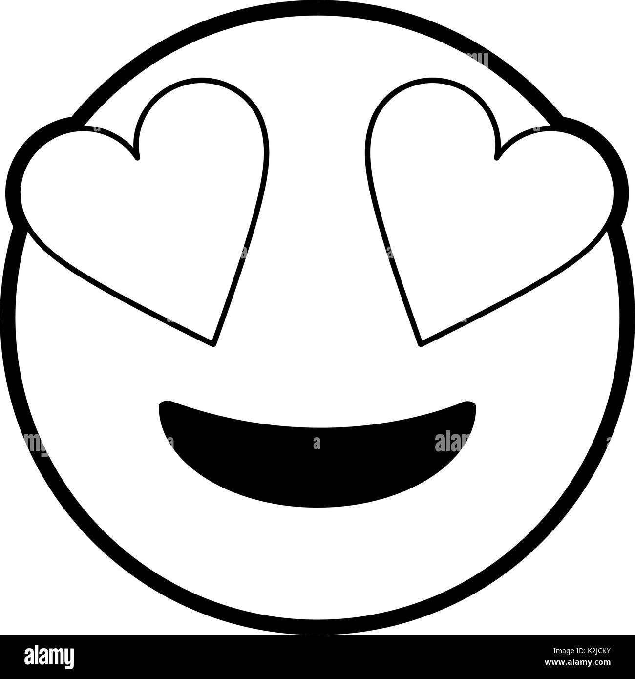cartoon face in love icon Emoticon caricature and character theme ...