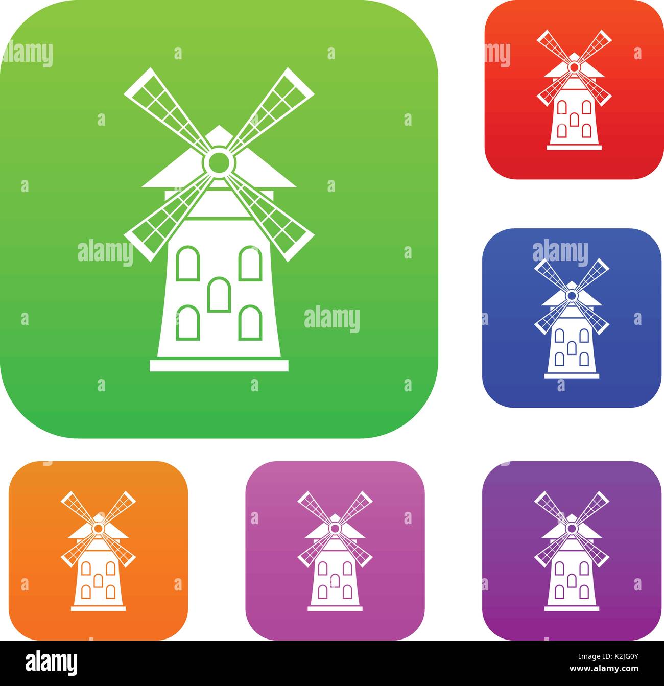 Windmill set collection Stock Vector Image & Art - Alamy