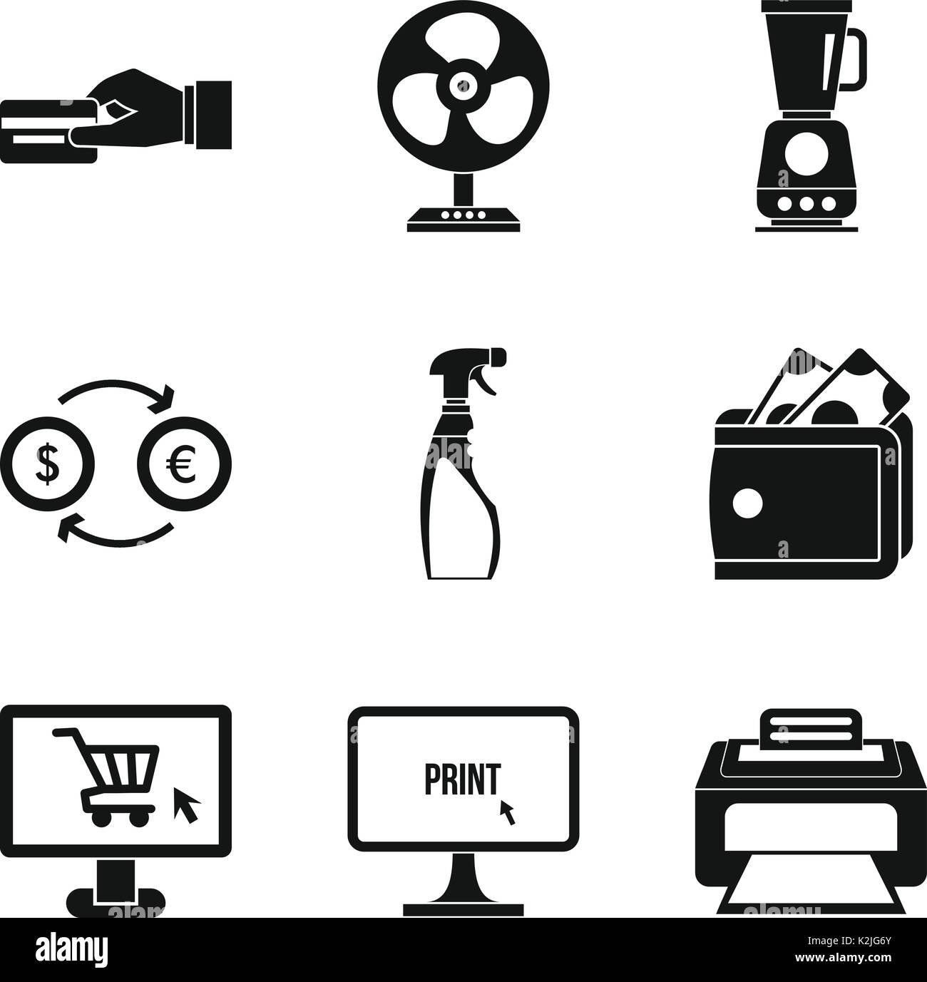 Paid services icons set, simple style Stock Vector Image & Art - Alamy