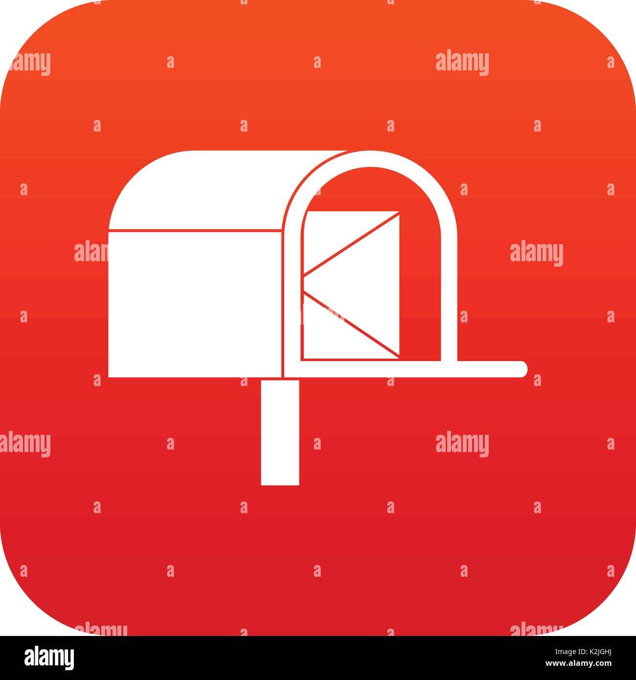Mailbox icon digital red Stock Vector Image & Art - Alamy