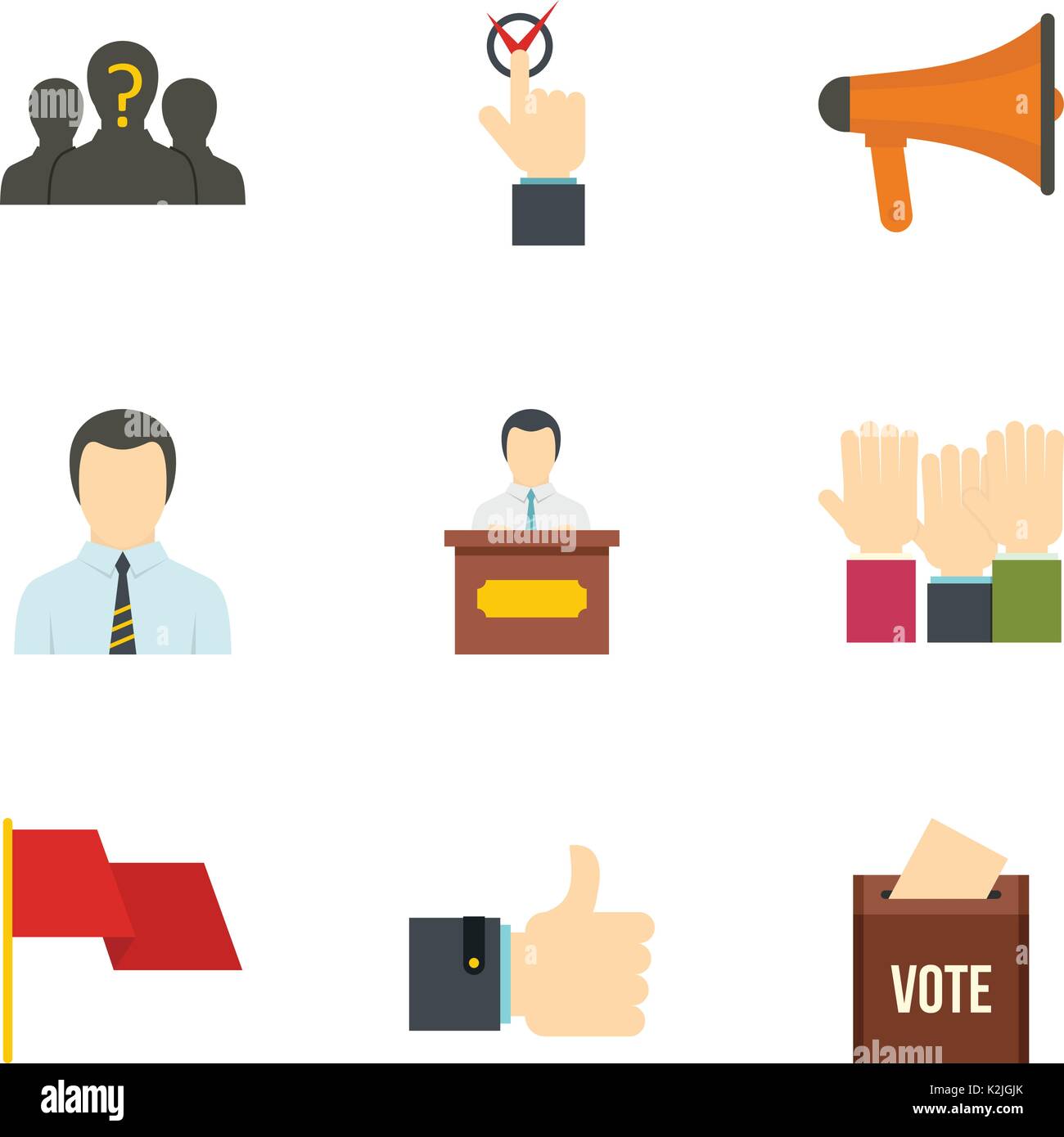 Vote icons set, flat style Stock Vector Image & Art - Alamy
