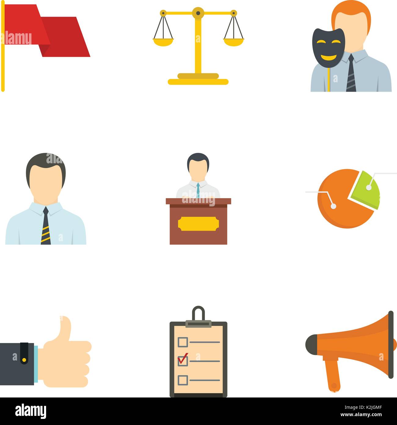 Law icons set, flat style Stock Vector Image & Art - Alamy