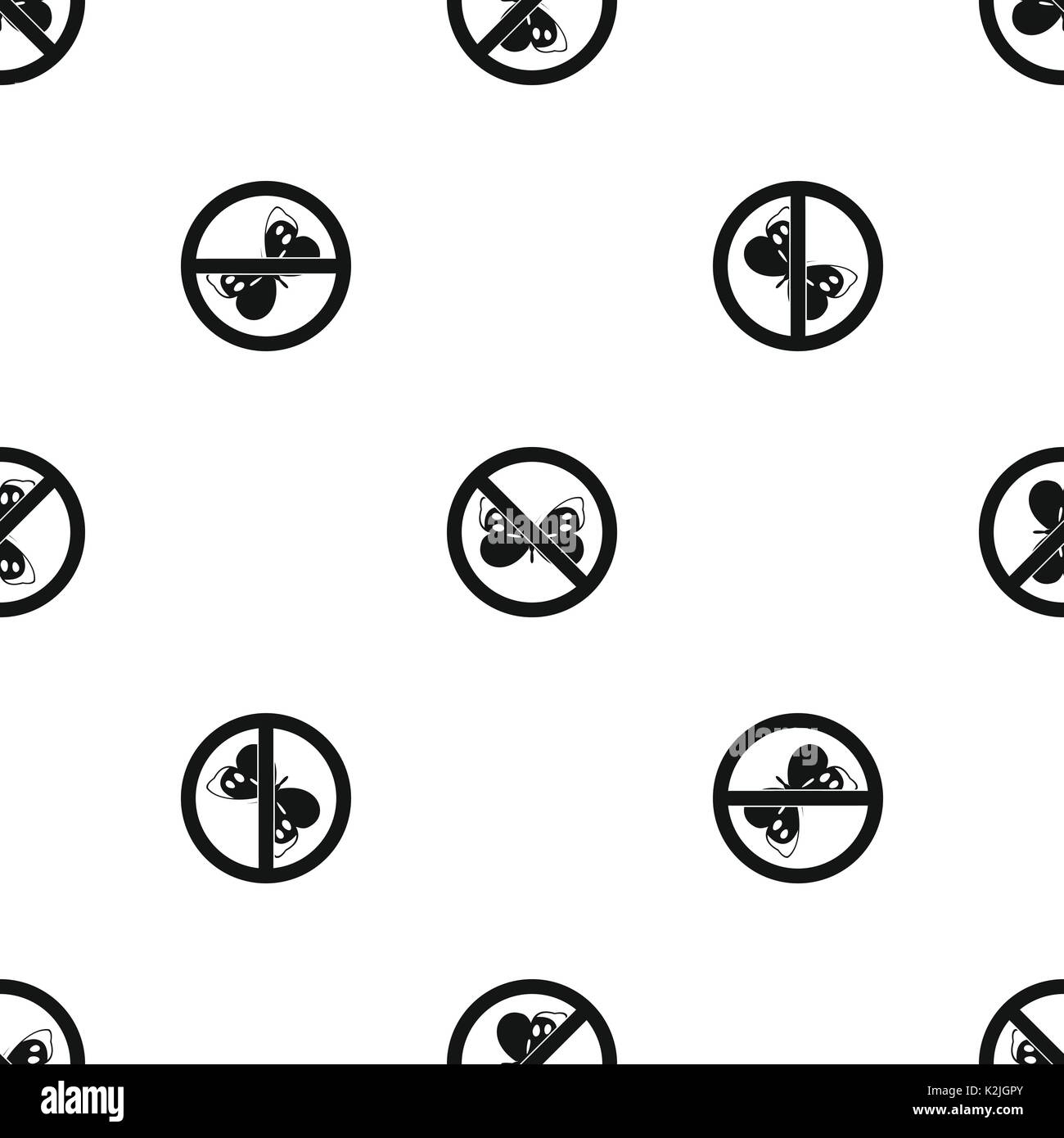 No butterfly sign pattern seamless black Stock Vector Image & Art - Alamy