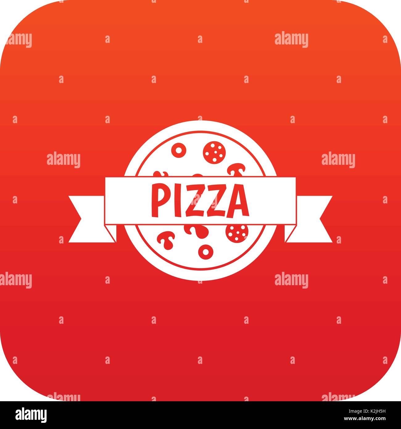 Pizza badge red ribbon icon hi-res stock photography and images - Alamy
