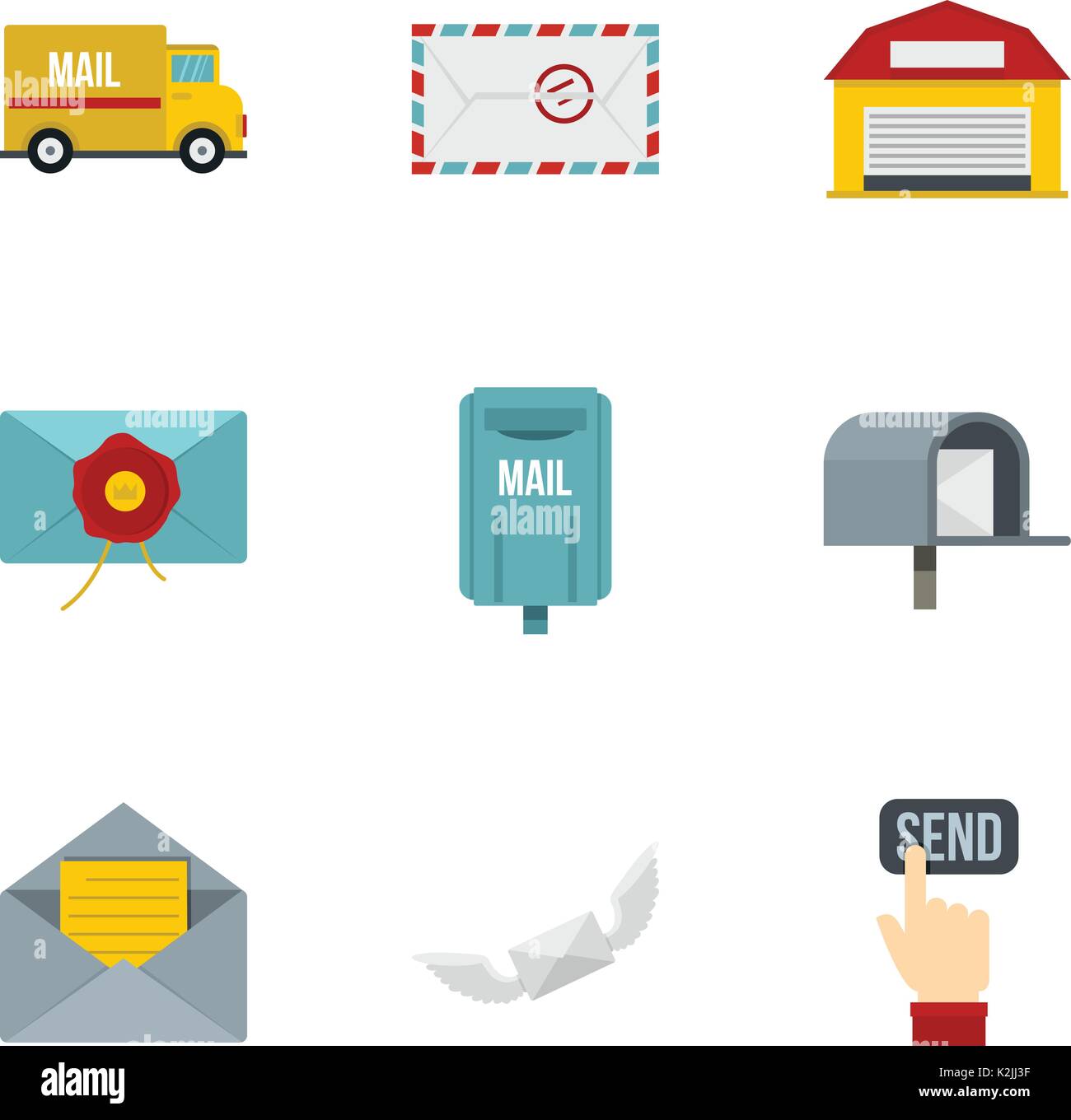 Mail delivery icons set, flat style Stock Vector Image & Art - Alamy
