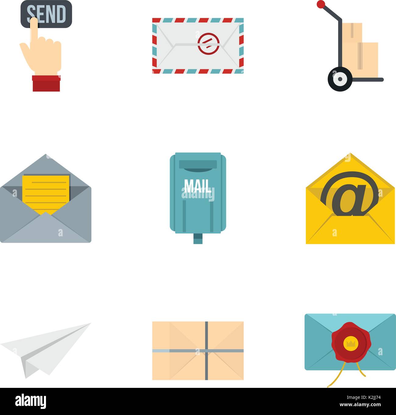 Email icons set, flat style Stock Vector Image & Art - Alamy