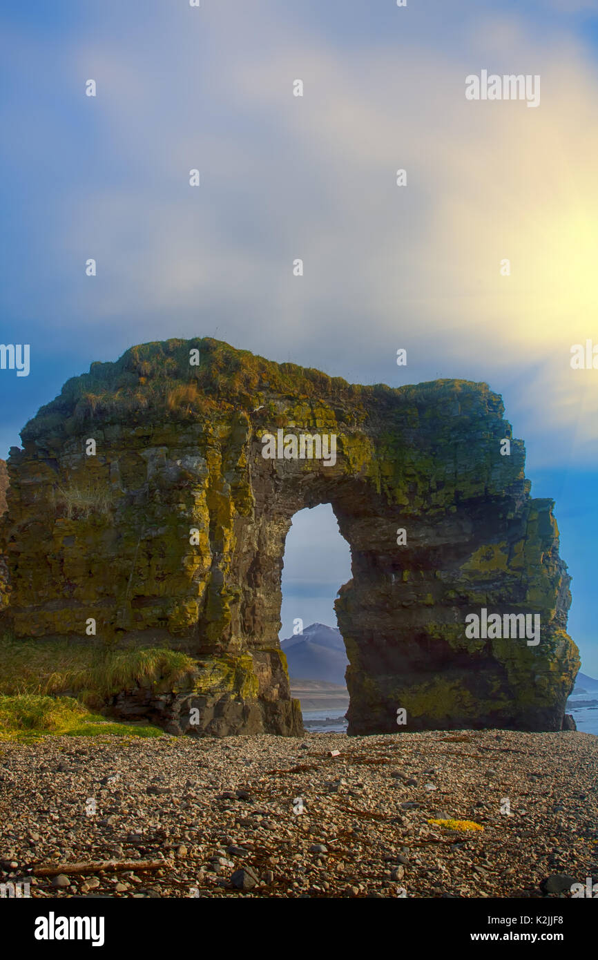 Arch of Steller (in honor of zoologist Georg Steller). Massive stone ...