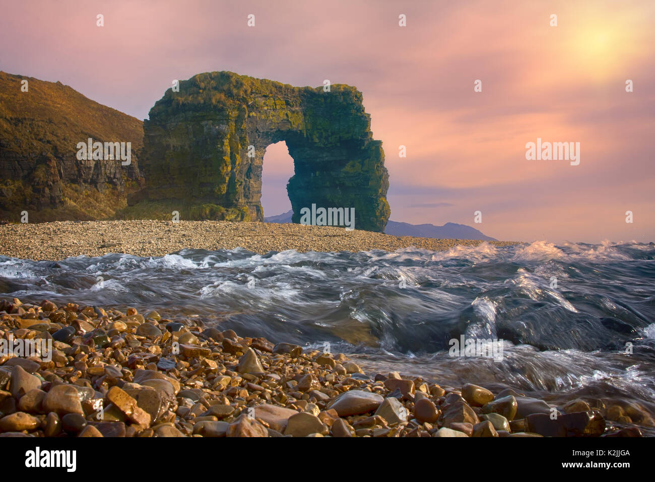 Arch of Steller (in honor of zoologist Georg Steller). Massive stone ...