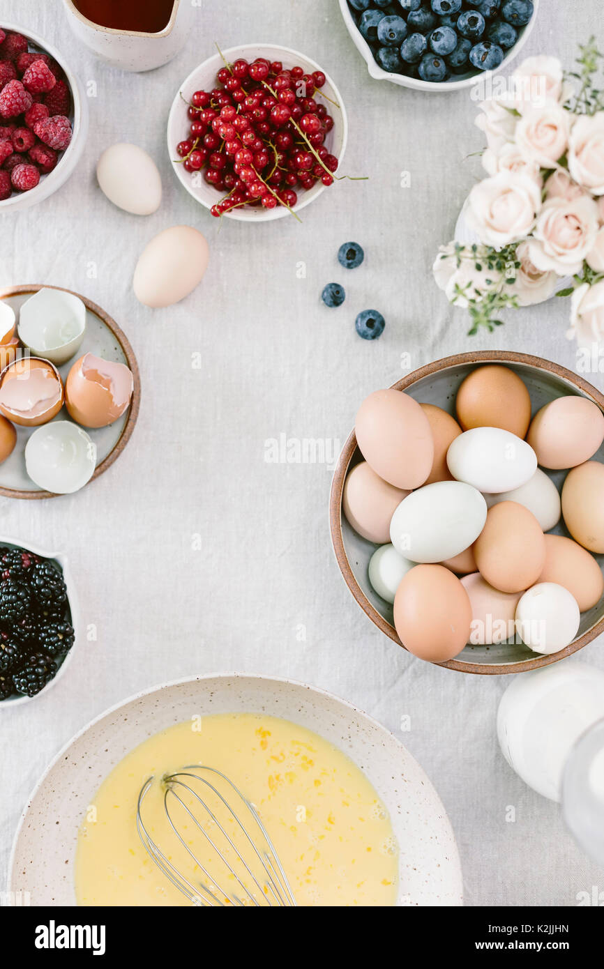 Cooking ingredients viewed from above Stock Photo - Alamy