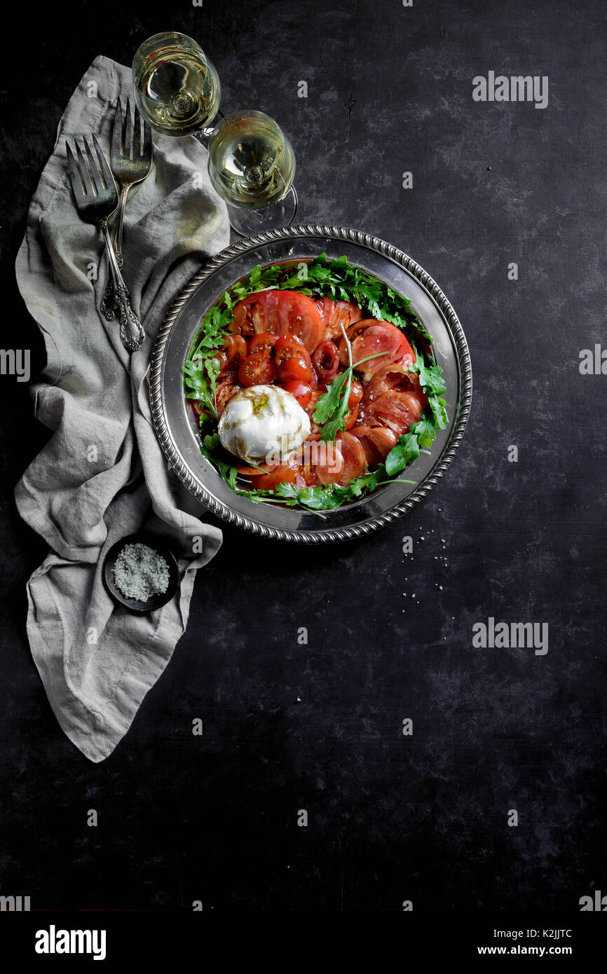 Burrata cheese caprese salad hi-res stock photography and images - Alamy