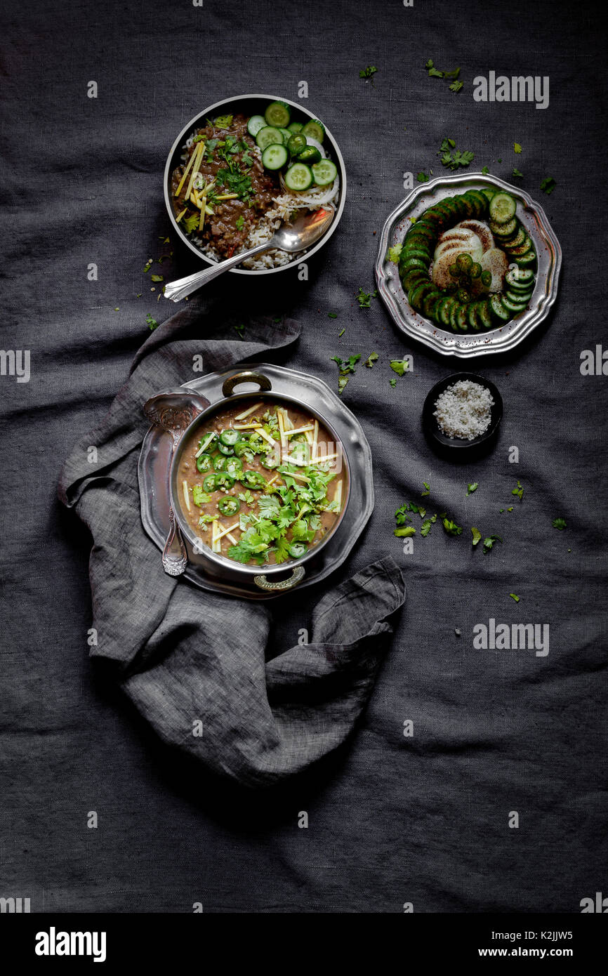 Indian Daal in a silver bowl Stock Photo - Alamy