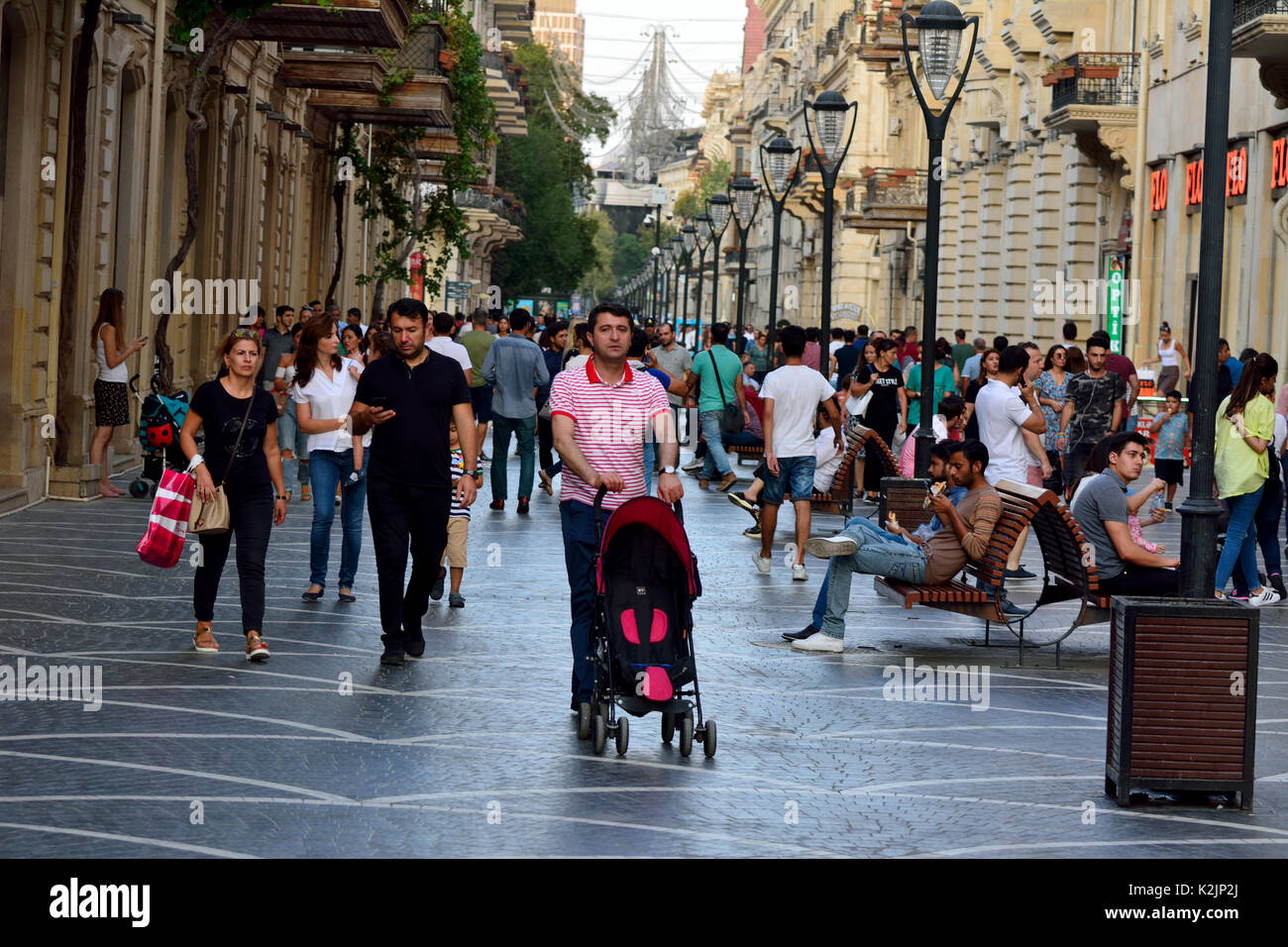 People walking on Nizami street in Baku Stock Photo - Alamy