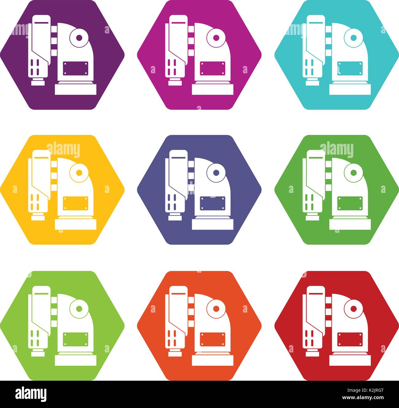 Pneumatic hammer machine icon set color hexahedron Stock Vector Image & Art - Alamy