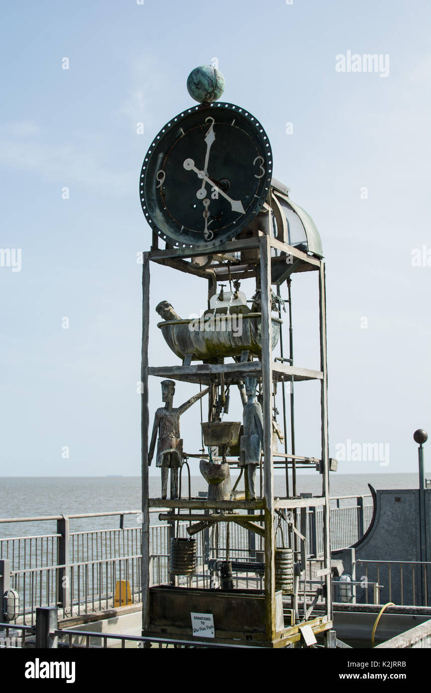 Clock on the pier in Southwold Suffolk end large big mechanical style ...