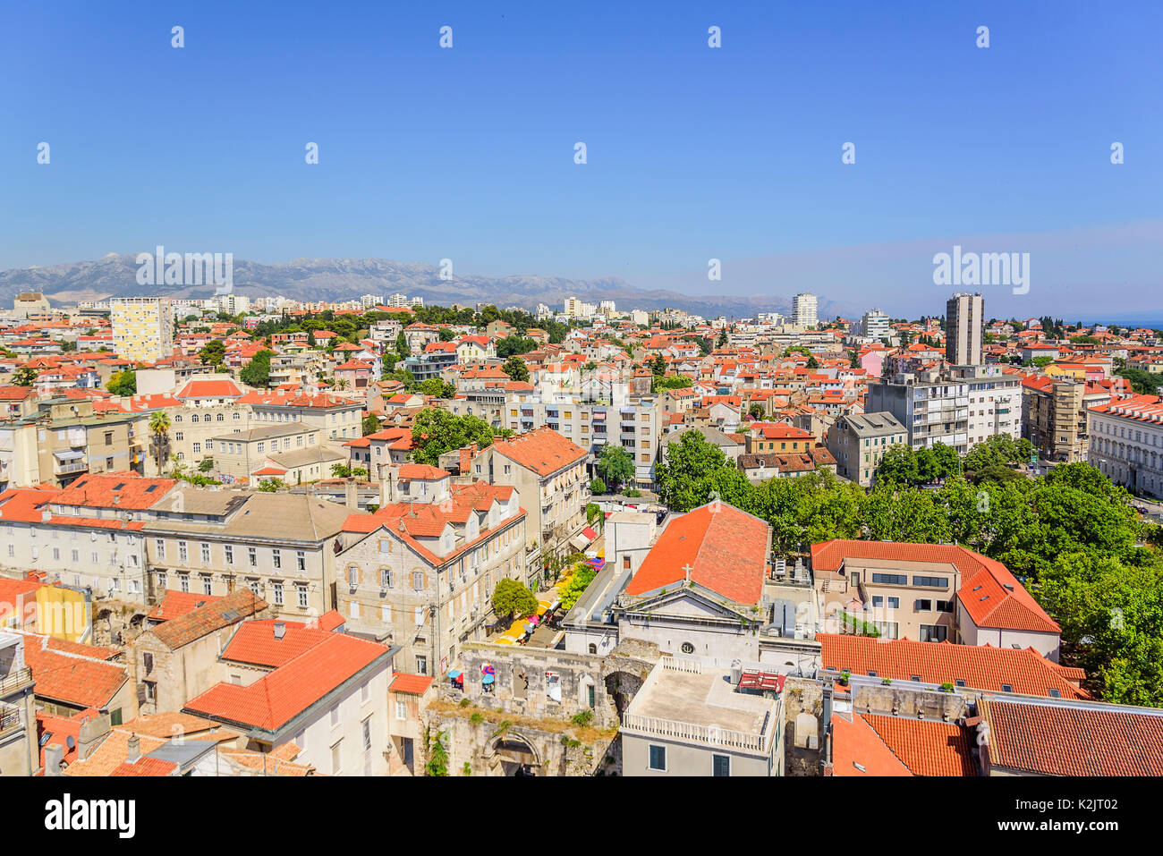 Roofs of houses in Split. View from the tower Stock Photo - Alamy