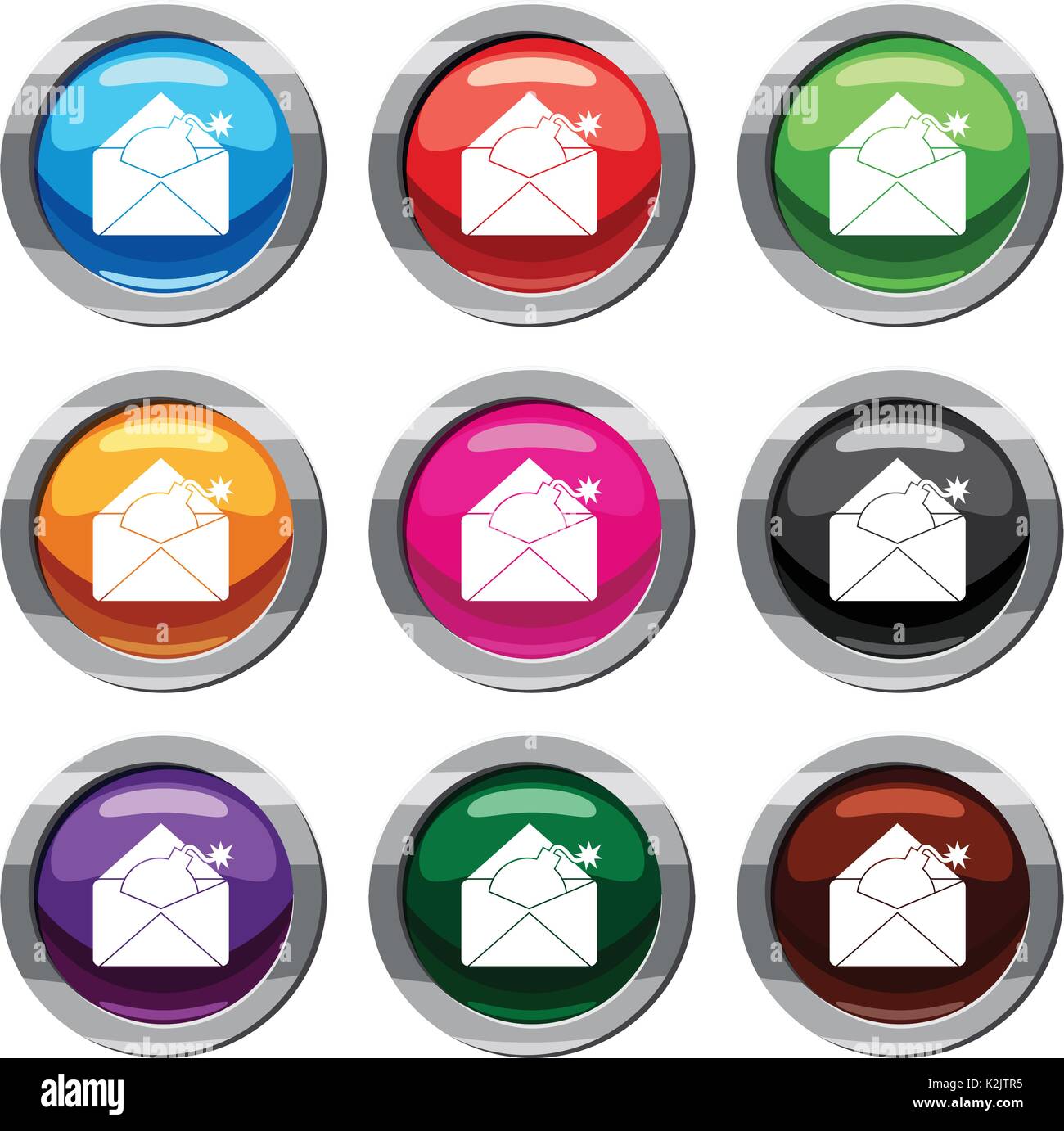 Envelope with bomb set 9 collection Stock Vector Image & Art - Alamy
