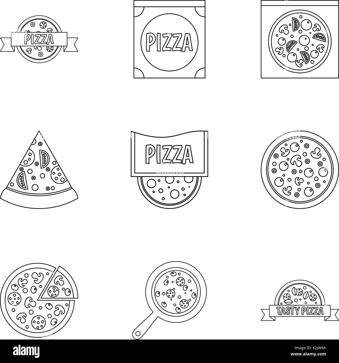 Tasty hawaiian pizza cheese Stock Vector Images - Alamy