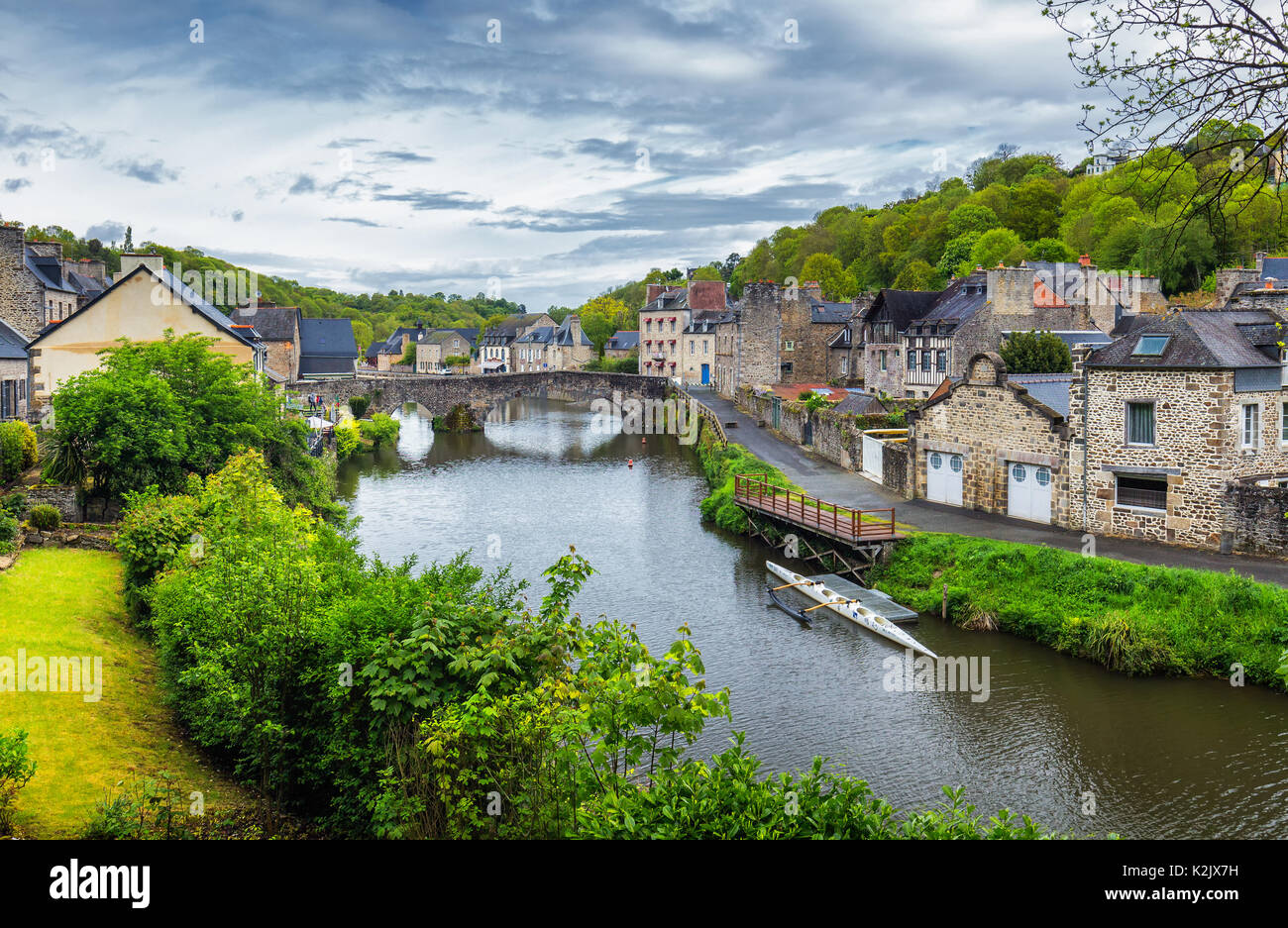 The magnificent old city of Dinan. Concept of Europe travel ...