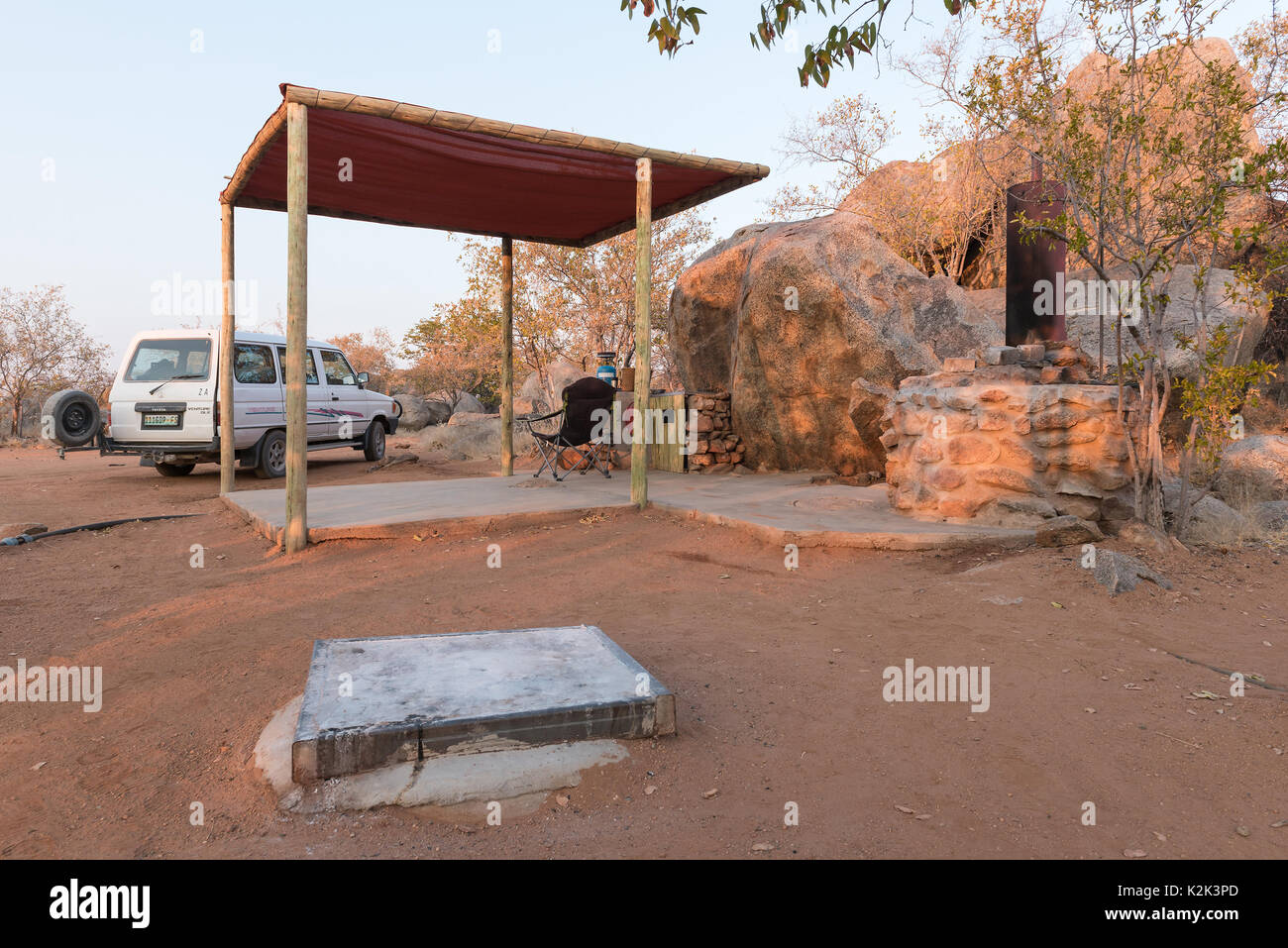 HOADA, NAMIBIA - JUNE 28i, 2017: Sunrise at a campsite in the Hoada ...