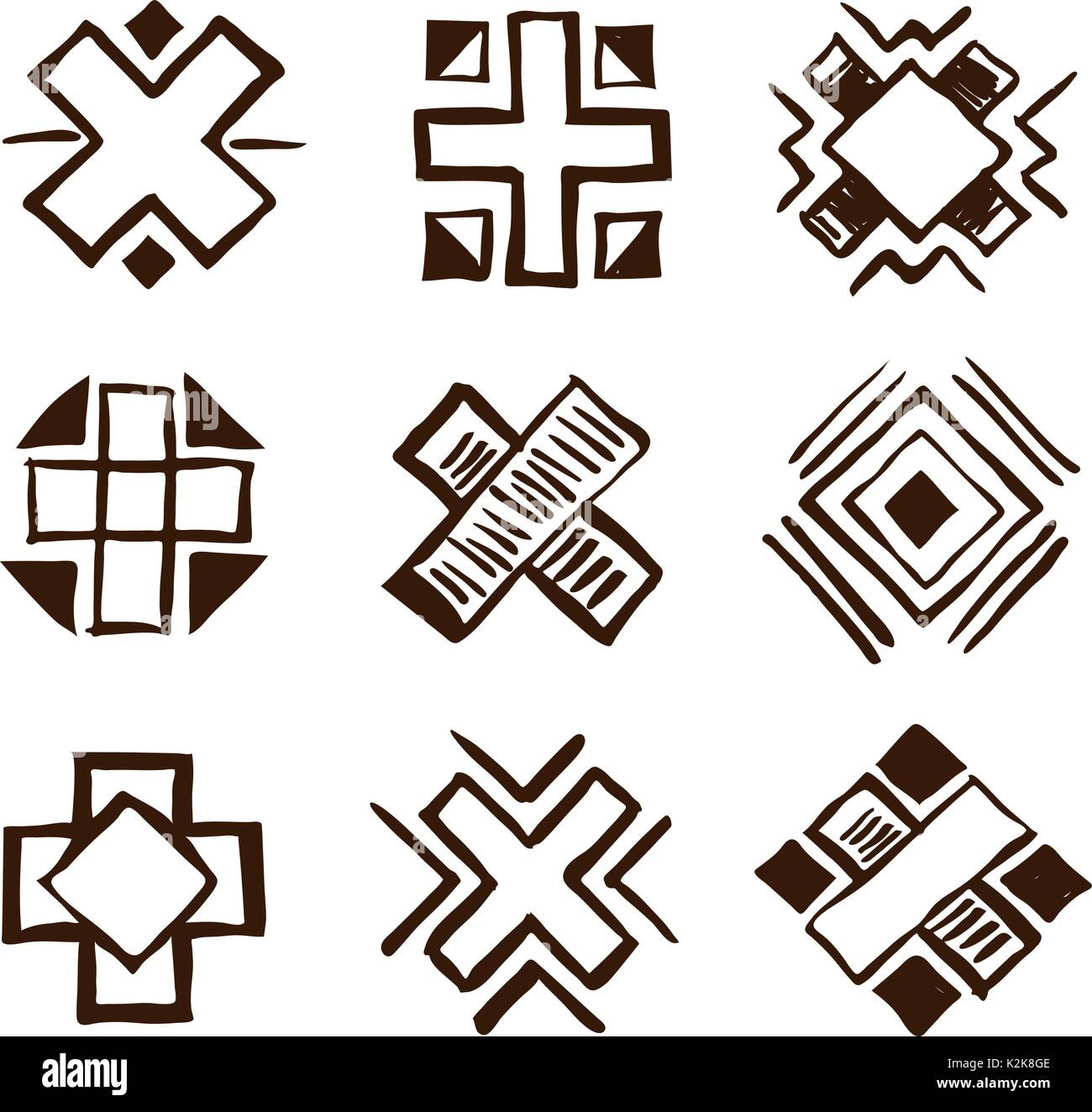 Vector black crosses icon Stock Vector Images - Alamy