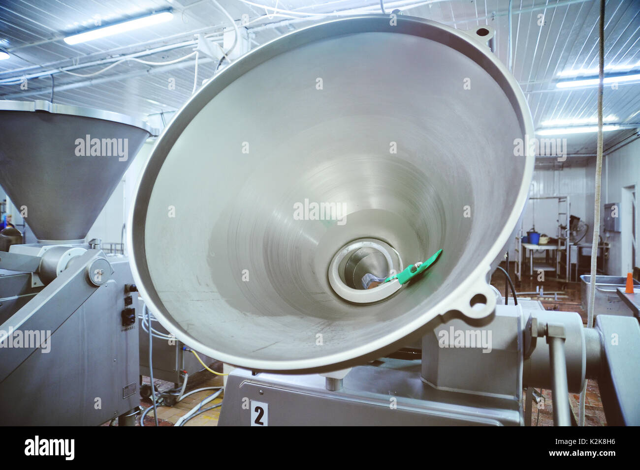 cutter for meat at meat factory Stock Photo - Alamy