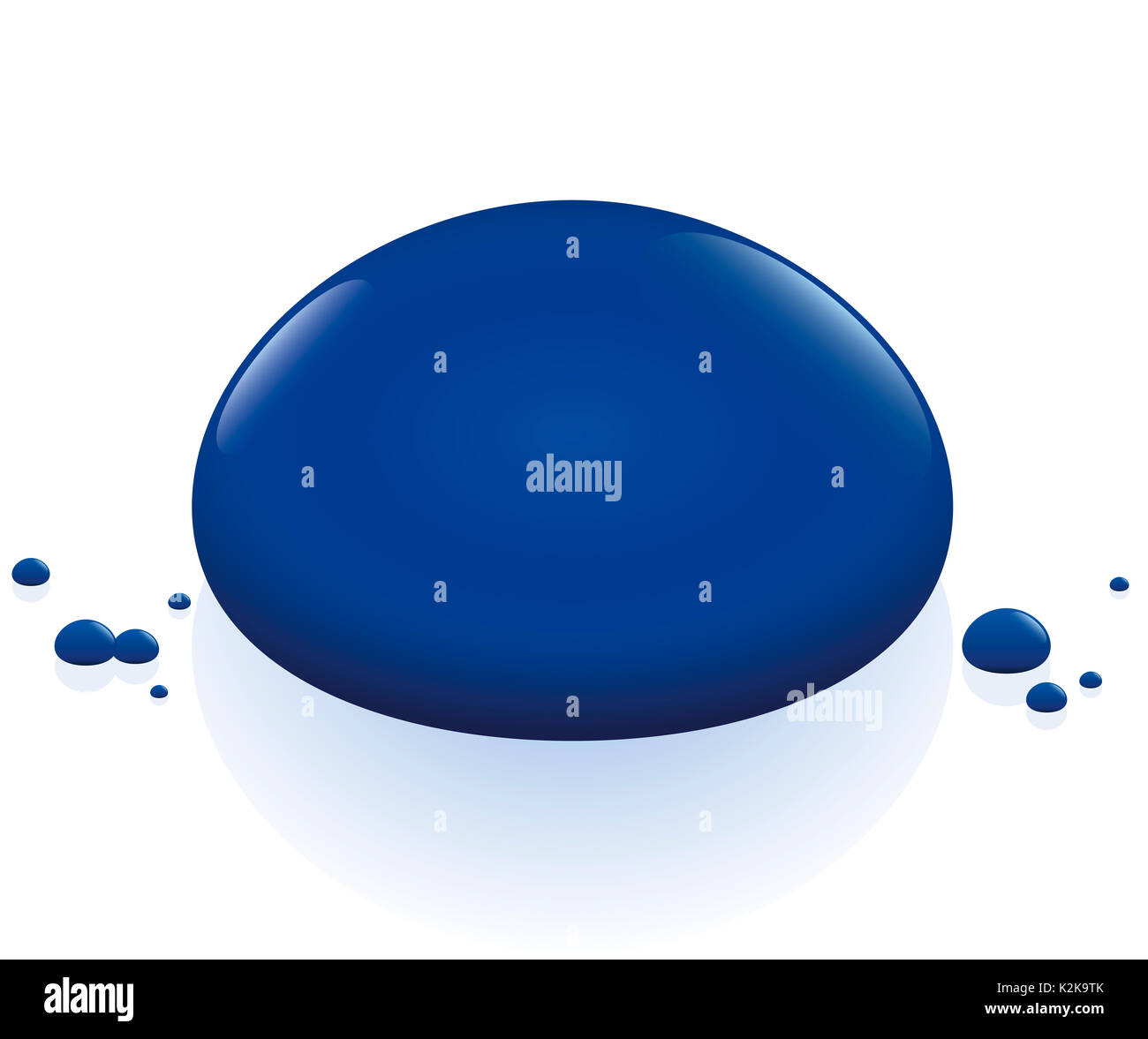 Blue ink drop - illustration on white background Stock Photo - Alamy