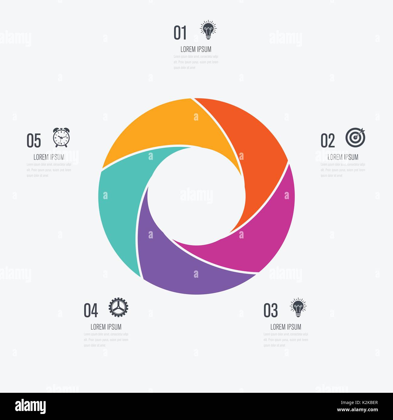 Infographics Template 5 Options With Circle Stock Vector Image Art