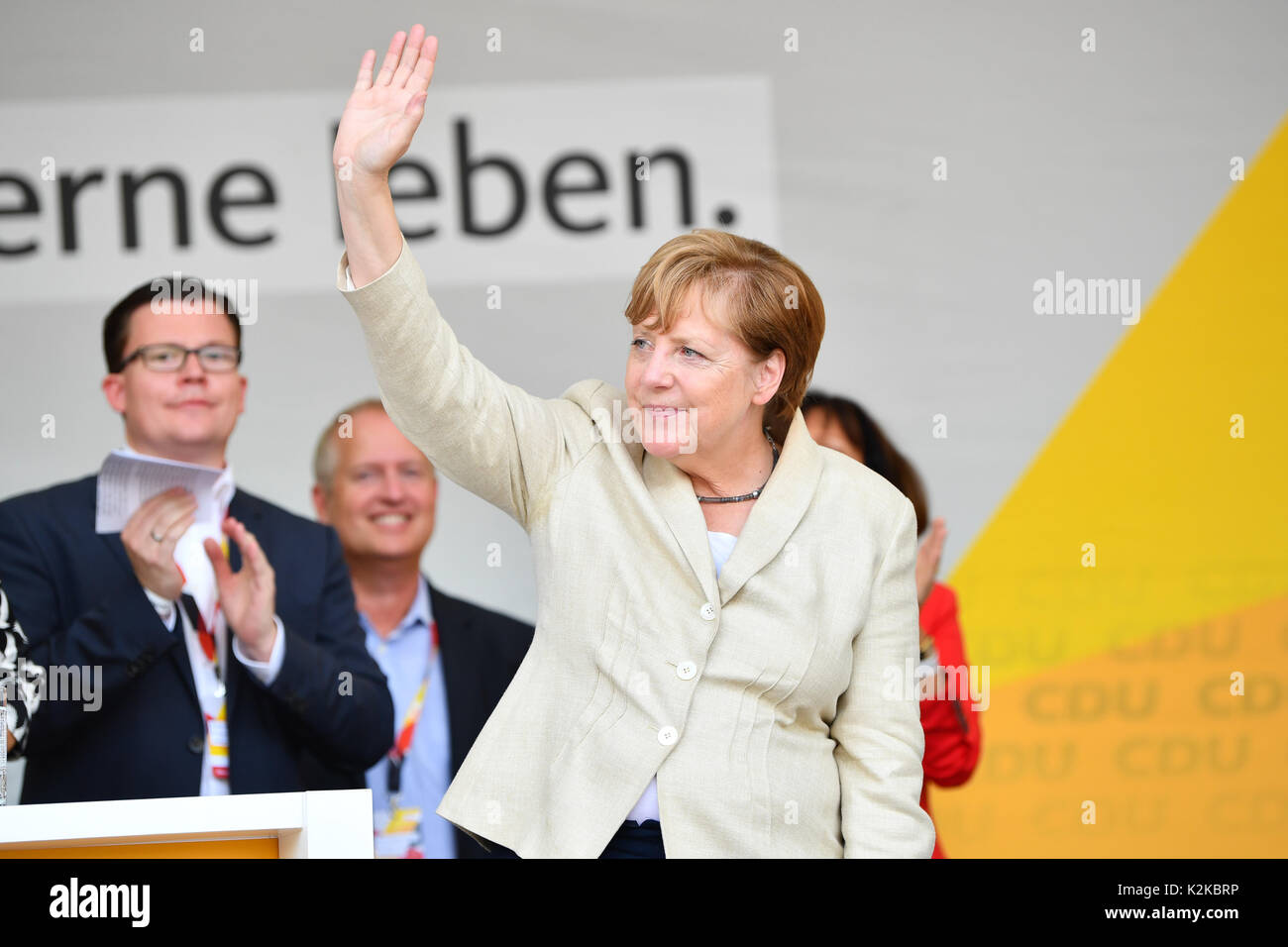 Ludwigshafen, Germany. 30th Aug, 2017. German Chancellor Angela Merkel ...