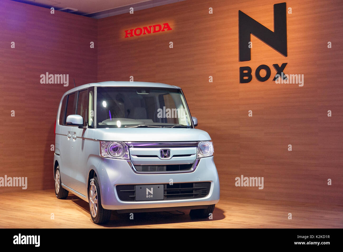 Tokyo, Japan. 31st Aug, 2017. The new N-BOX mini-vehicle on display at ...