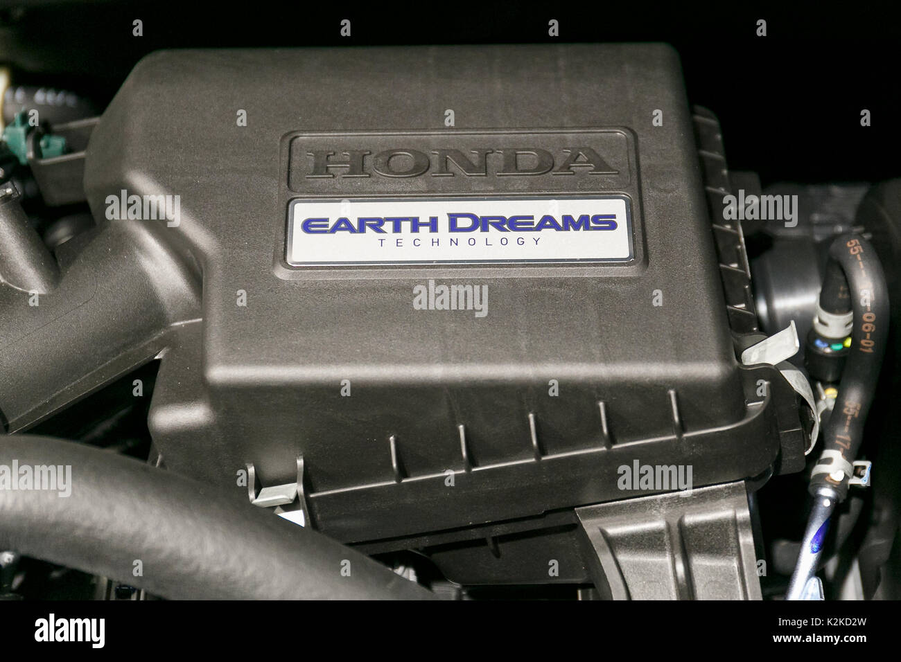 Tokyo, Japan. 31st Aug, 2017. The engine motor of the new N-BOX Custom ...