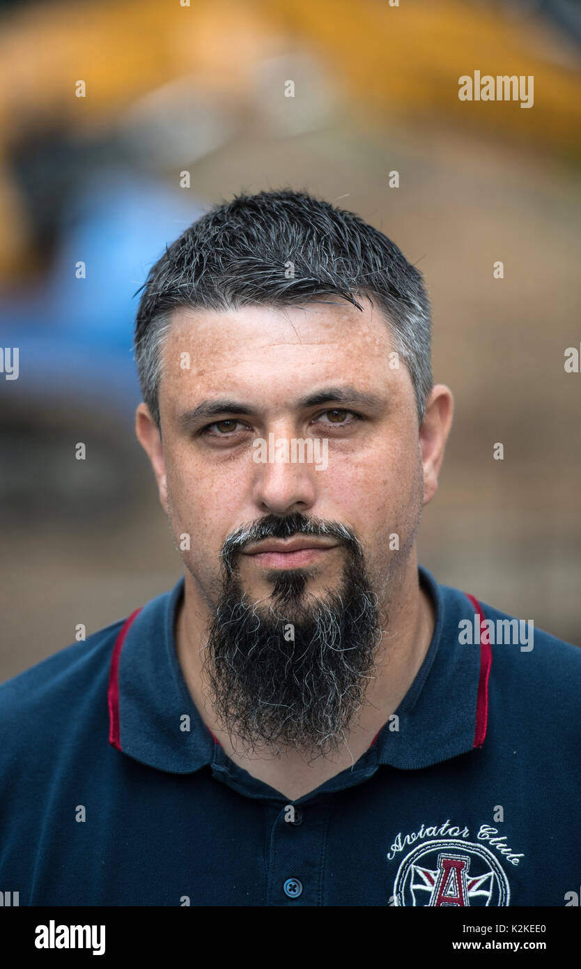 Frankfurt, Germany. 31st Aug, 2017. Demolition expert Rene Bennert of ...