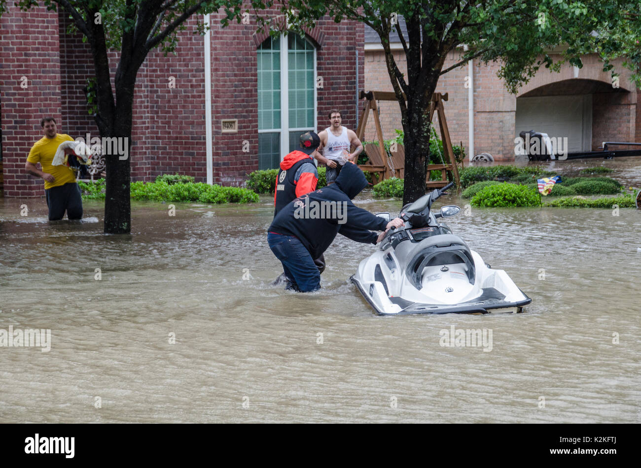 Houston, Texas. 30th Aug, 2017. Volunteers rescue people stranded by ...