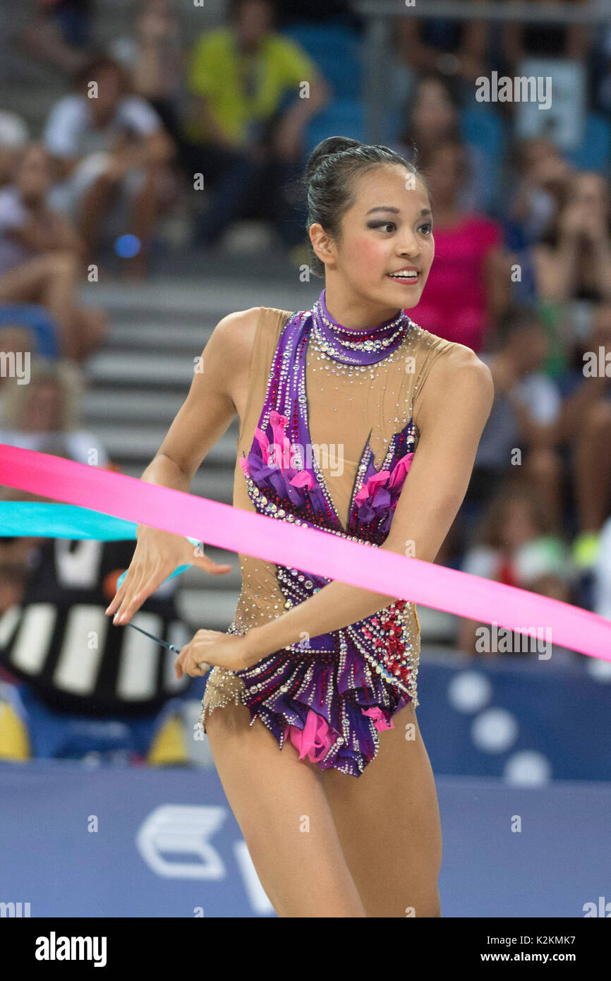 Pesaro, Italy. 31st Aug, 2017. Laura Zeng (USA) Rhythmic Gymnastics ...