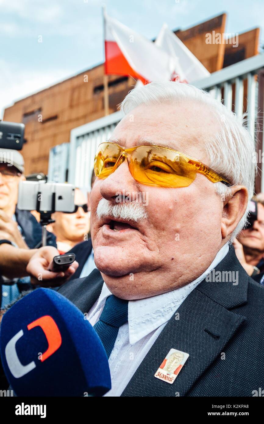 Gdansk, Poland. 31st Aug, 2017. Polish Former President Lech Walesa The ...