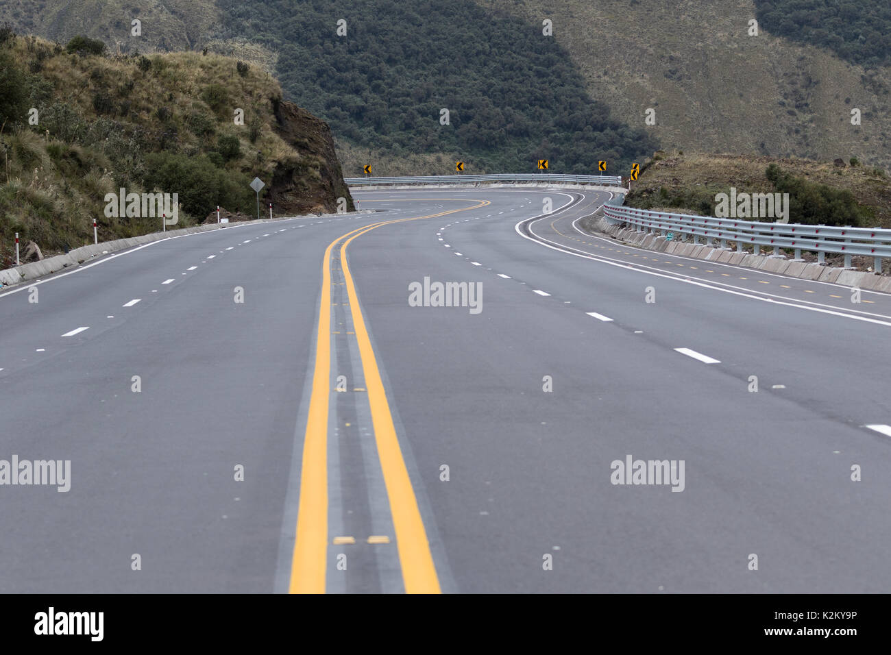 multi lane highway in the Andes of Ecuador form Quito to Papallacta ...