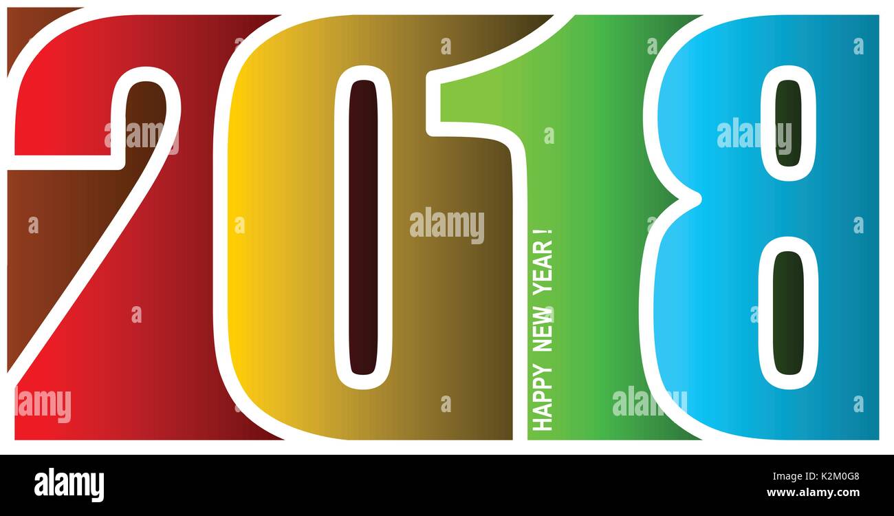 Happy New Year 2018 vector illustration Stock Vector Image & Art - Alamy