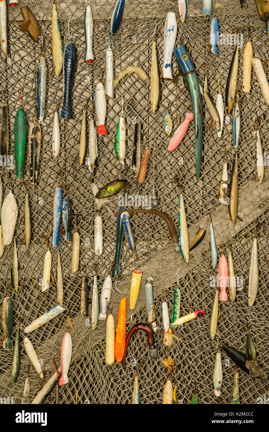 Vintage Fishing Lure Background Stock Photo - Alamy
