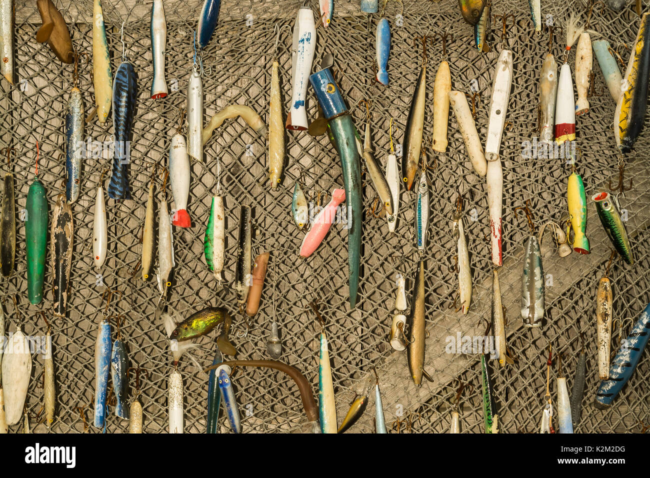 Vintage Fishing Lure Background Stock Photo - Alamy