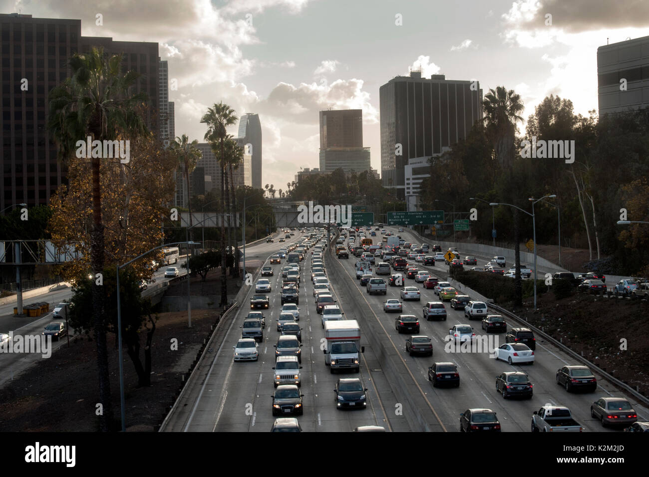 110 freeway at downtown los angeles Stock Photo - Alamy
