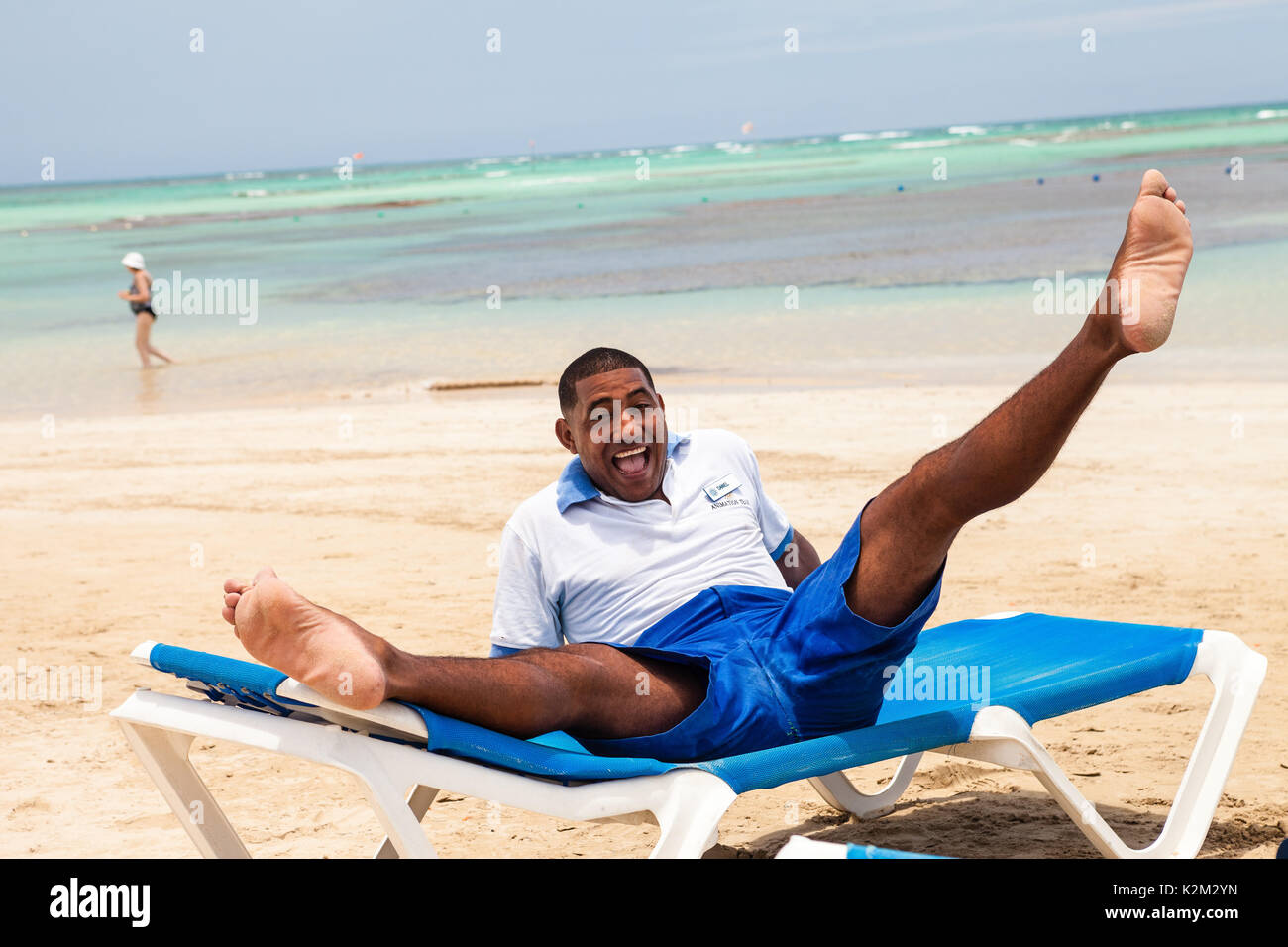 Caribbean portrait smile beach hi-res stock photography and images - Alamy