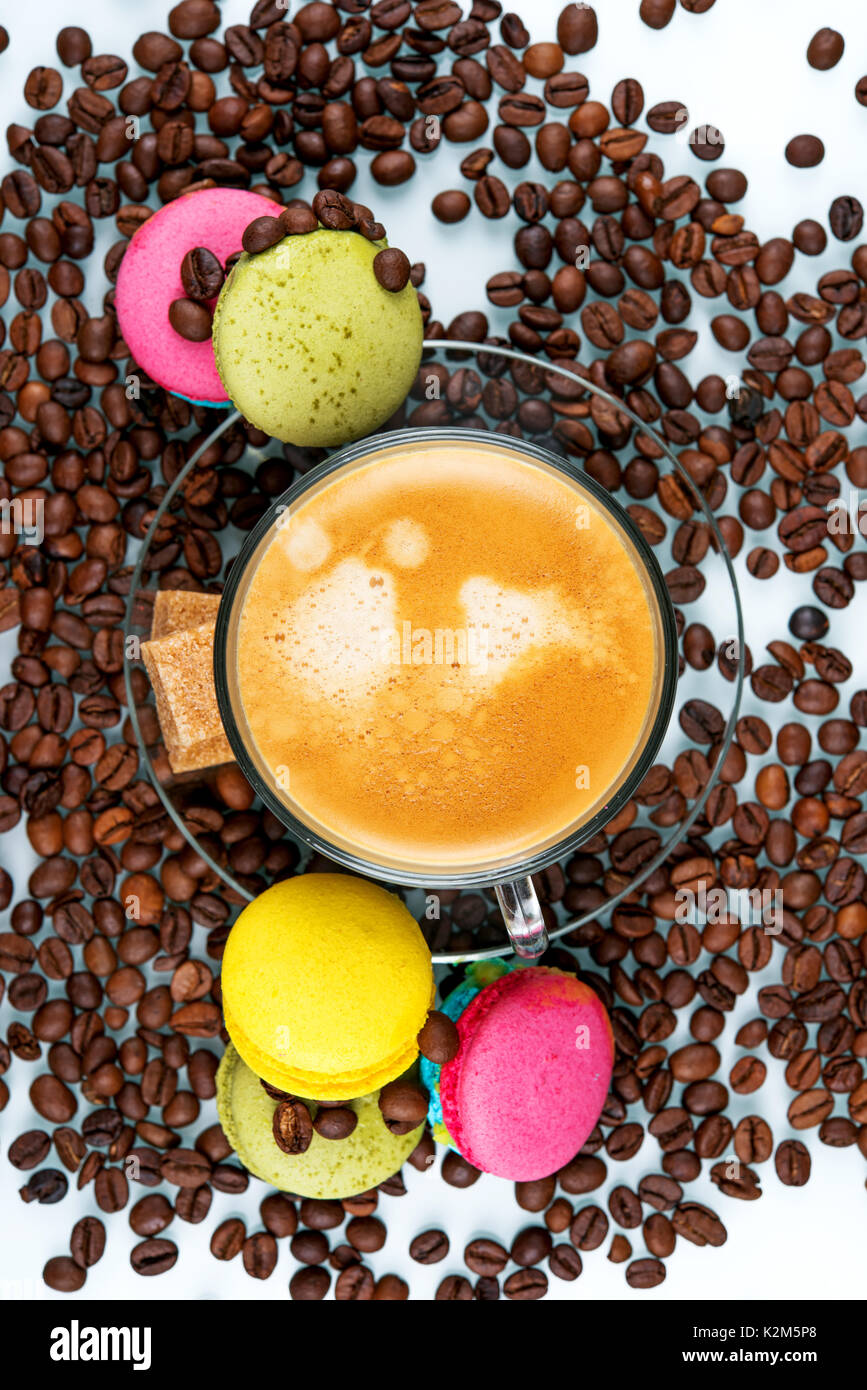 macarons with coffee Stock Photo - Alamy