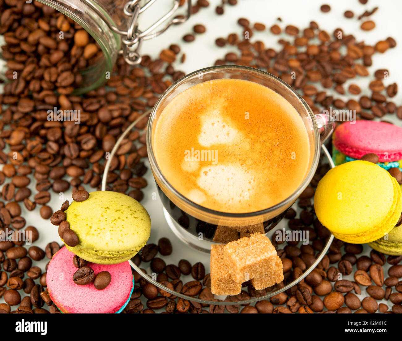 macarons with coffee Stock Photo - Alamy