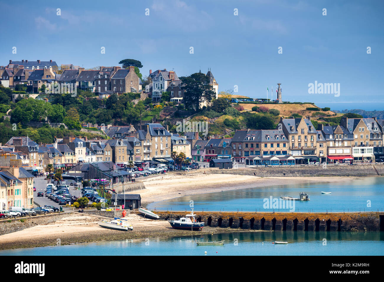 Panoramic view of Cancale, located on the coast of the Atlantic Ocean ...