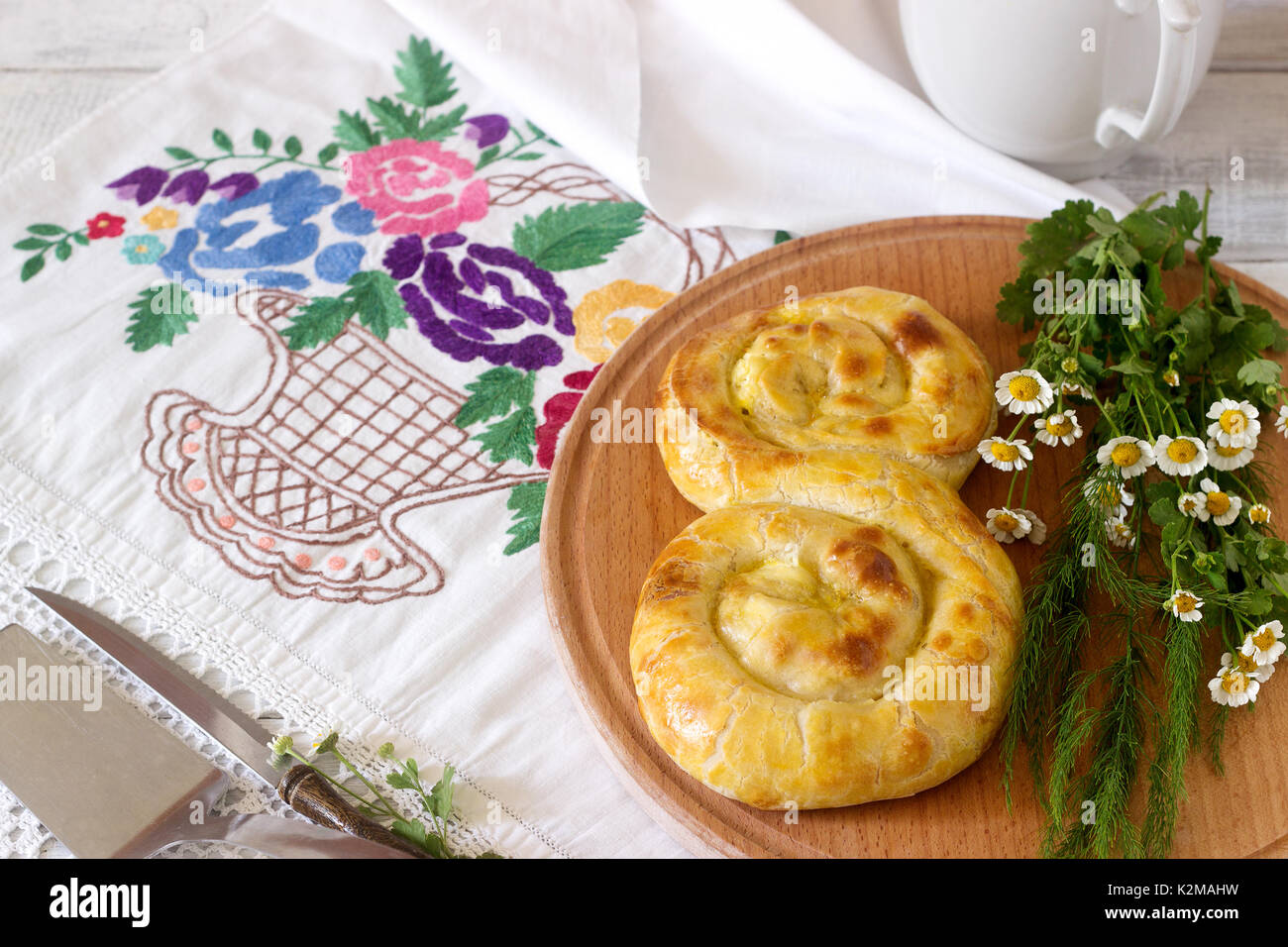 Traditional homemade Romanian and Moldovan pies - saralie Stock Photo ...