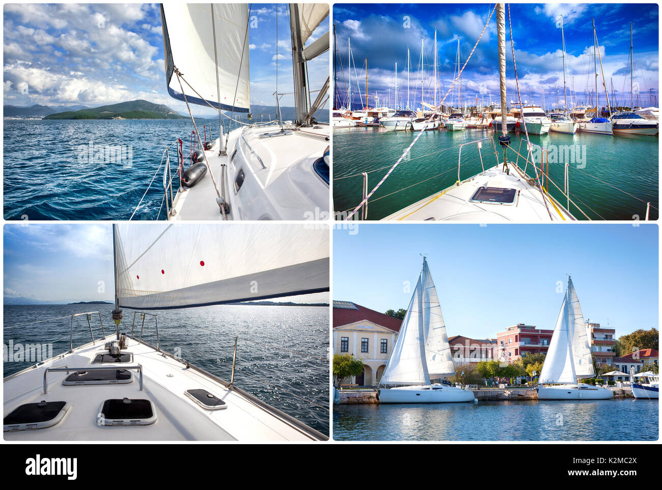 Yacht collage.Sailboat.Yachting concept Stock Photo - Alamy