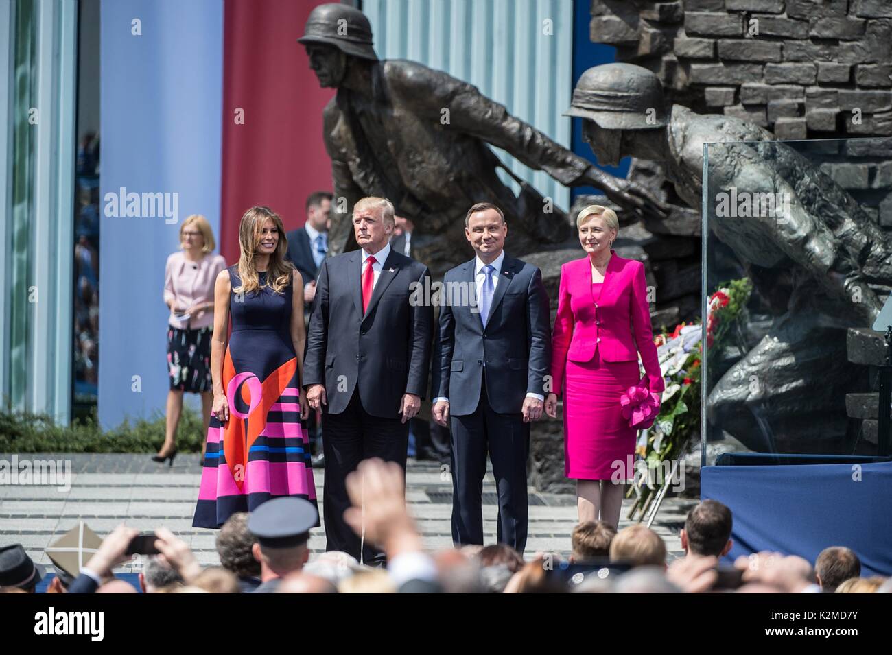 U.S. First Lady Melania Trump, left, President Donald Trump, Polish ...