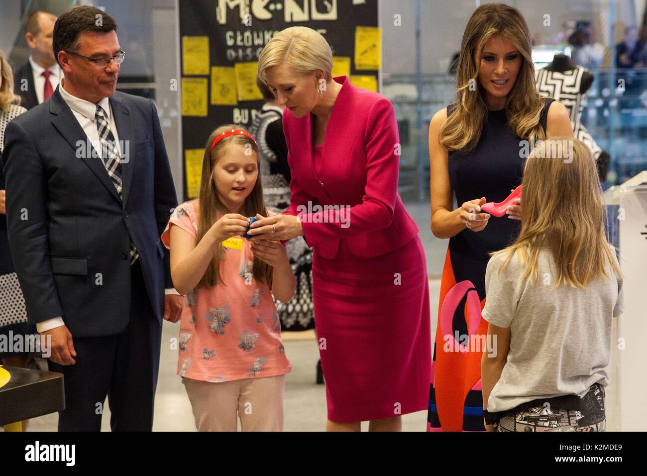 U.S. First Lady Melania Trump, right, and Polish First Lady Agata ...