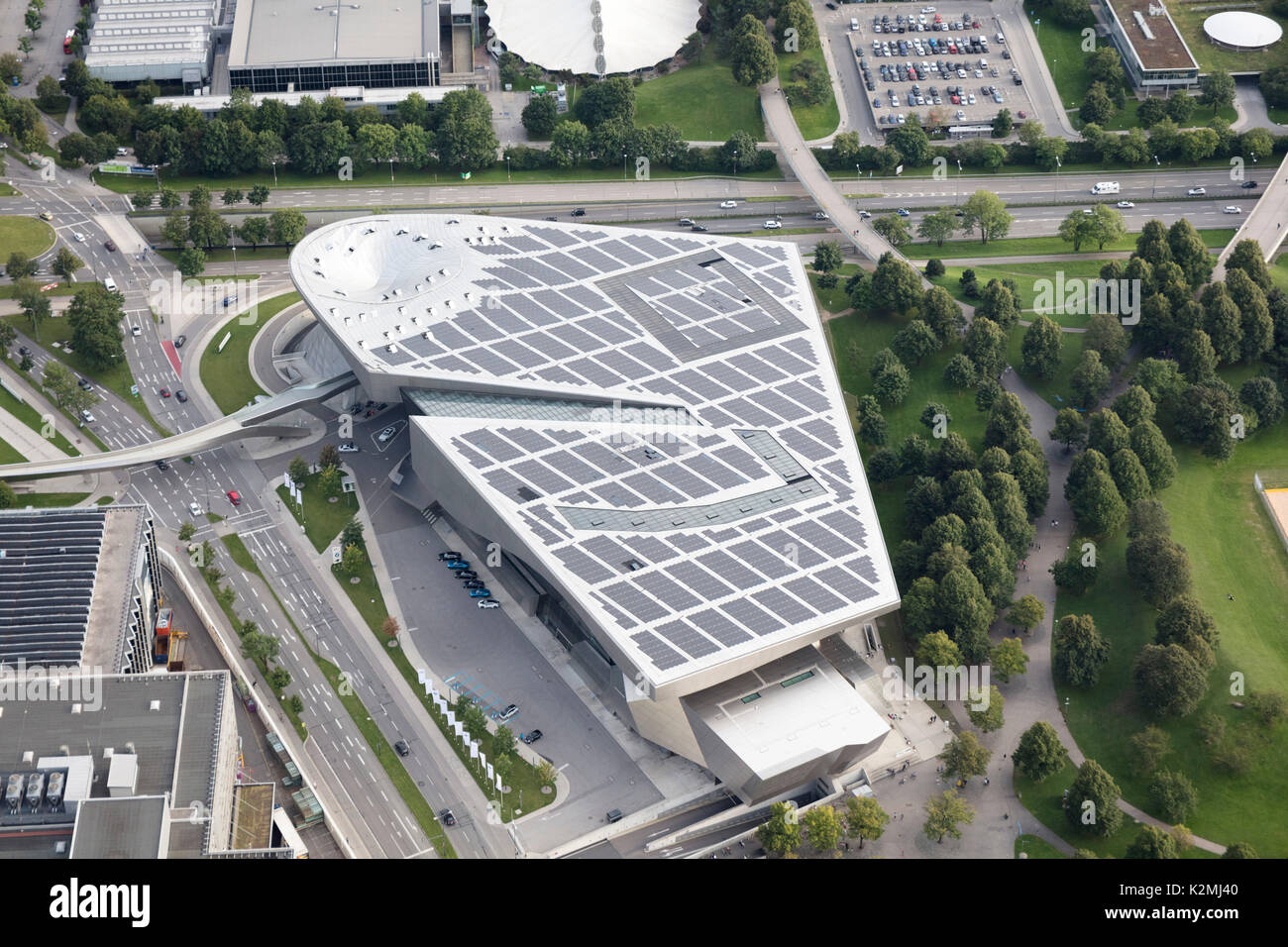 aerial view of BMW World, Am Riesenfeld, Munich, Germany Stock Photo ...